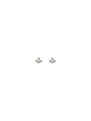 VIVIENNE WESTWOOD Nano Solitaire Earrings Plated With Crystal - Silver