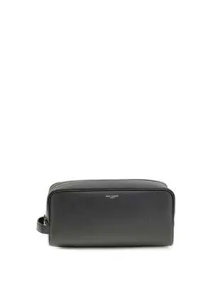 Saint Laurent Leather Beauty Case - Black
