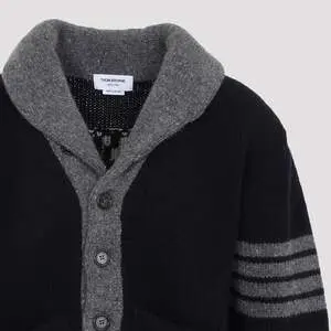 Thom Browne 65 Jersey Collar Cardigan - Blue