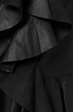 ALLSAINTS Luana Lea Ruffled Leather Miniskirt