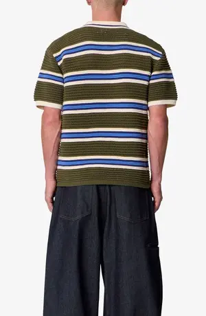 Mnml Striped Knit Polo Shirt