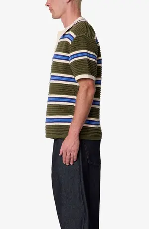 Mnml Striped Knit Polo Shirt
