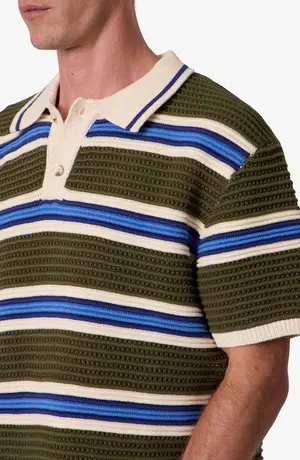 Mnml Striped Knit Polo Shirt