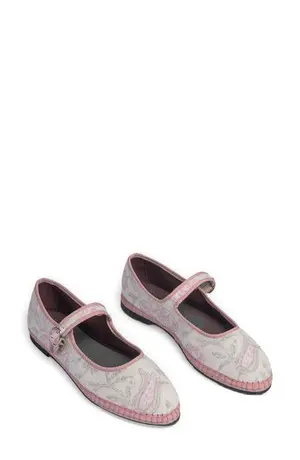 FLABELUS Camellia Mary Jane Flat Shoes - Green