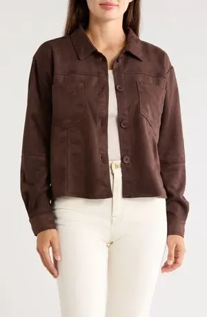 BEACHLUNCHLOUNGE Beachlunchlounge Faux Suede Jacket Java
