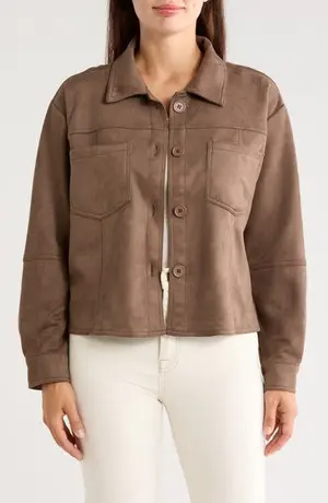 BEACHLUNCHLOUNGE Faux Suede Jacket - Koala