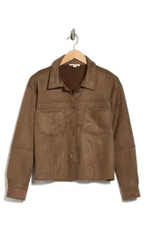 BEACHLUNCHLOUNGE Faux Suede Jacket - Koala