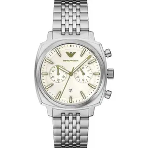 Emporio Armani Chronograph Bracelet Watch - Silver/ivory/green
