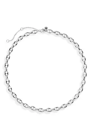 Madewell Puffy Mariner Link Necklace - Warm Silver