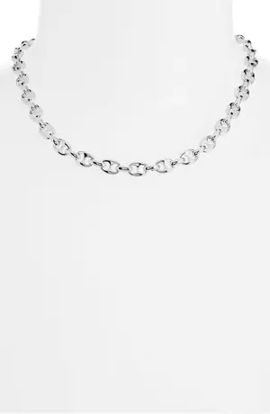 Madewell Puffy Mariner Link Necklace - Warm Silver