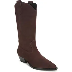 Nordstrom Georgia Croc Embossed Leather Boot - Brown Chicory