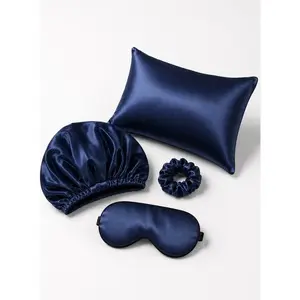 SILKSILKY 4-piece Mulberry Silk Set - Dark Blue