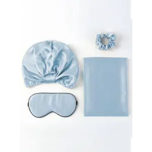SILKSILKY 4-piece Mulberry Silk Set Light Blue