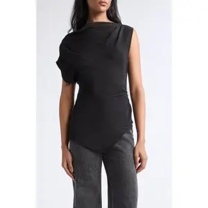 Veronica Beard Yvonne Pleat Top - Black