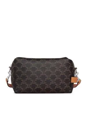 Celine Take Away Crossbody Bag In Triomphe Canvas And Calfskin - Multicolor