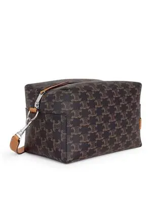 Celine Take Away Crossbody Bag In Triomphe Canvas And Calfskin - Multicolor