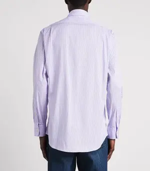 Polo Ralph Lauren Cotton Stripe Custom Fit Shirt - Purple