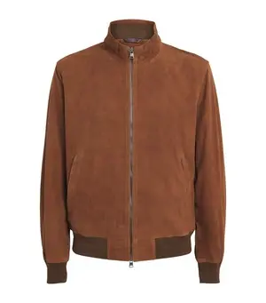 Polo Ralph Lauren Goat Suede Bomber Jacket - Brown