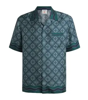 Casablanca Silk Radiating Monogram Shirt - Green