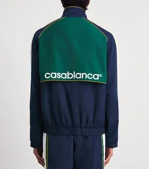 Casablanca Check Appliqué Windbreaker Jacket - Navy