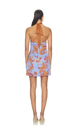 Hemant & Nandita Paisley Print Halter Mini Dress