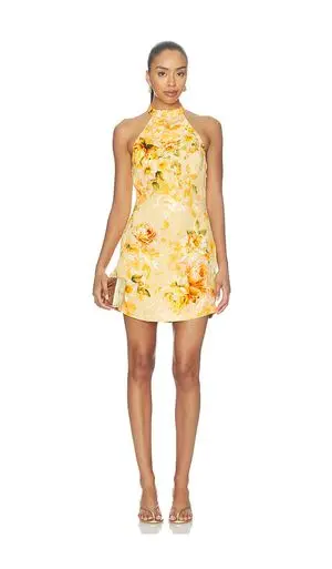 Hemant & Nandita Halterneck Mini Dress - Yellow