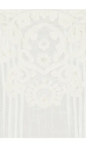 Free People Embroidered Midi Dress With Lace Trim - Ivory