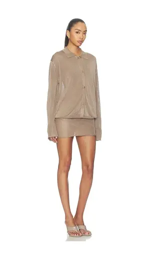AYA MUSE Draped Knit Dress With Metallic Threads