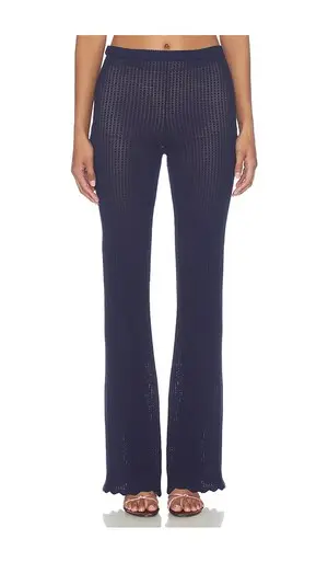 Majorelle Lucassia Textured Knit Flare Pants - Navy