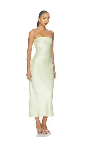 Nbd Strapless Textured Satin Maxi Dress