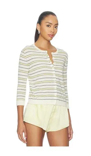 Vince Striped Fine Knit Cardigan