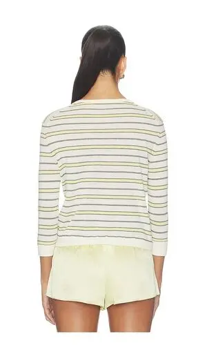 Vince Striped Fine Knit Cardigan