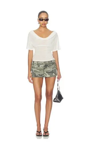 EB DENIM Cowl Neck Tee - Ivory