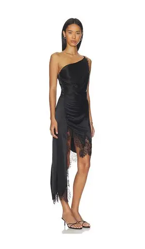 Bardot Rayner One Shoulder Dress With Lace Trim