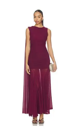 Bardot Alverie Mesh Maxi Dress - Mulberry