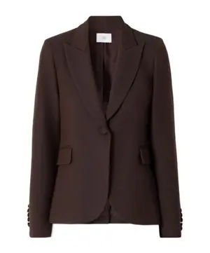 Adam Lippes Wool And Silk-blend Blazer - Brown