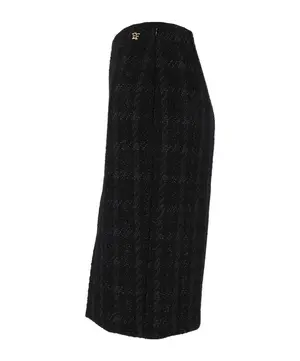 Elisabetta Franchi Front-slit Tweed Midi Skirt
