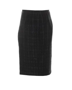 Elisabetta Franchi Front-slit Tweed Midi Skirt