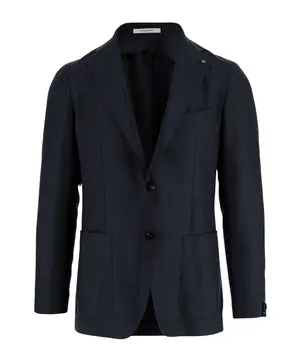 Tagliatore Single-breasted Patch-pocket Blazer - Navy Blue