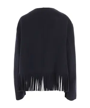 Carven Fringed Double-breasted Jacket - Black