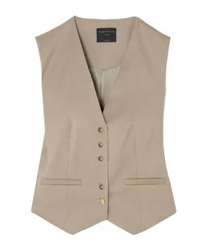 Mother Of Pearl Blend Twill Waistcoat - Nude