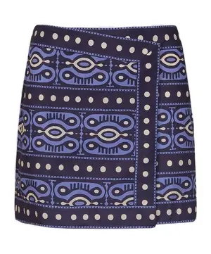 Johanna Ortiz Printed Wrap Skirt - Black