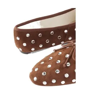 LOEFFLER RANDALL Studded Suede Ballet Flats