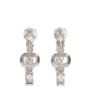 Valentino Garavani Oval Metal Earrings With Swarovski Crystals - No