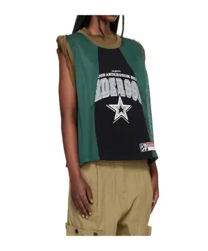 Andersson Bell Layered Rolled-up Basketball Jersey T-shirt