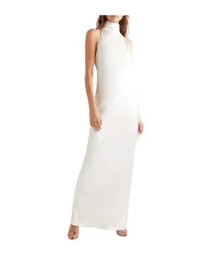 Brandon Maxwell Backless Halter Gown