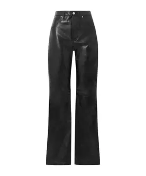 Dodo Bar Or Leather Straight-leg Pants - Black