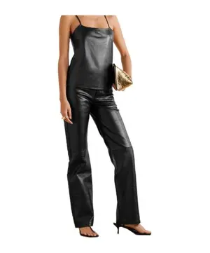 Dodo Bar Or Leather Straight-leg Pants
