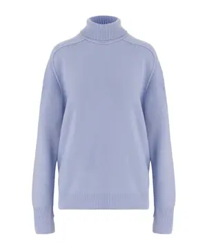 Carven Long-sleeve High-neck Sweater - Cornflowe