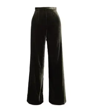 Le Kasha Velvet Wide-leg Pants - Black